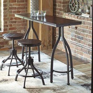 Signature Design by Ashley Odium Urban Counter Height Dining Table Set with 2 Bar Stools, Gray