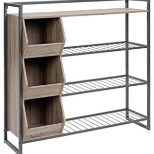 Signature Design by Ashley Maccanet Shoe Rack with Storage Cubbies, Brown