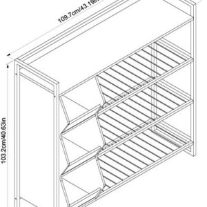 Signature Design by Ashley Maccanet Shoe Rack with Storage Cubbies, Brown