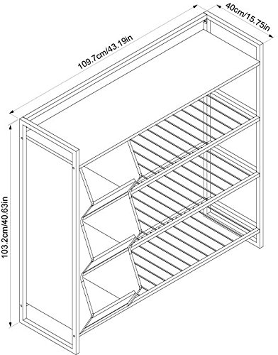 Signature Design by Ashley Maccanet Shoe Rack with Storage Cubbies, Brown