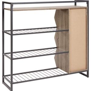 Signature Design by Ashley Maccanet Shoe Rack with Storage Cubbies, Brown