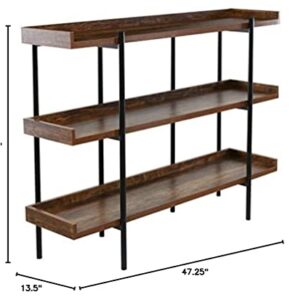 OneSpace Modern Wood and Steel 3-Shelf Display, Cherry