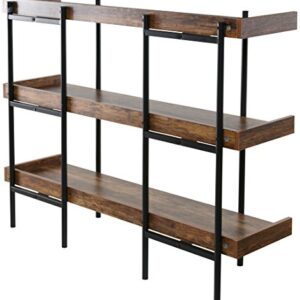 OneSpace Modern Wood and Steel 3-Shelf Display, Cherry