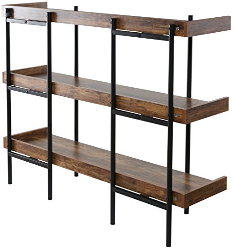 OneSpace Modern Wood and Steel 3-Shelf Display, Cherry