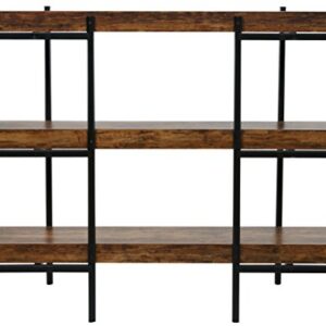 OneSpace Modern Wood and Steel 3-Shelf Display, Cherry