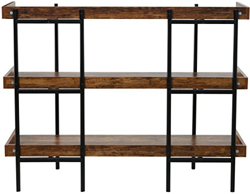 OneSpace Modern Wood and Steel 3-Shelf Display, Cherry