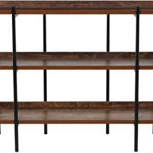 OneSpace Modern Wood and Steel 3-Shelf Display, Cherry