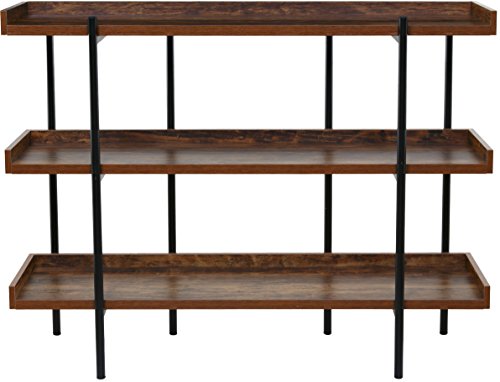 OneSpace Modern Wood and Steel 3-Shelf Display, Cherry