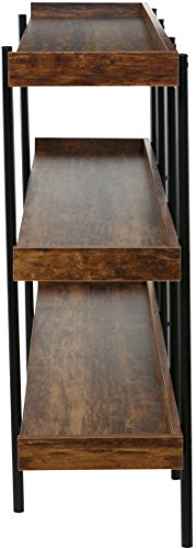 OneSpace Modern Wood and Steel 3-Shelf Display, Cherry