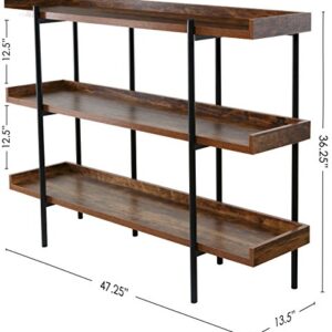 OneSpace Modern Wood and Steel 3-Shelf Display, Cherry