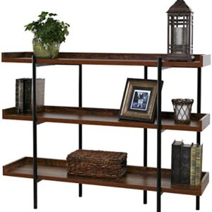 OneSpace Modern Wood and Steel 3-Shelf Display, Cherry