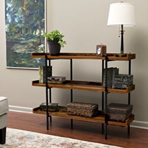 OneSpace Modern Wood and Steel 3-Shelf Display, Cherry