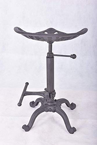 Diwhy Rustic Industrial Farmhouse Tractor Seat Counter Height Adjustable Bar Stool Cast Iron Swivel Stool Industrial bar Chair (Rust, Cast Iron)