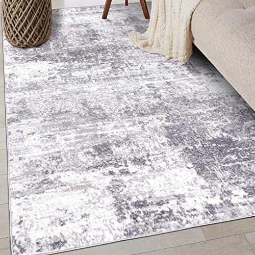 Rugshop Distressed Abstract Area Rug 5' x 7' Gray