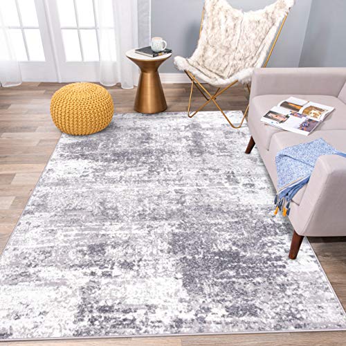 Rugshop Distressed Abstract Area Rug 5' x 7' Gray