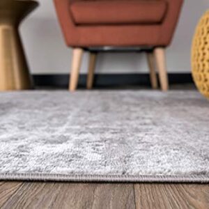 Rugshop Distressed Abstract Area Rug 5' x 7' Gray