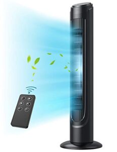 dreo tower fan for bedroom, 90° oscillating fans with remote, 3 modes 4speeds, 12h timer, space-saving, led display with touch control, 40 inch quiet bladeless floor fan for home office, cruiser pro