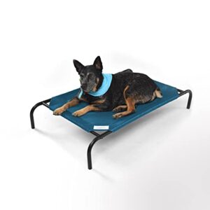 coolaroo the original cooling elevated pet bed, turquioise, medium