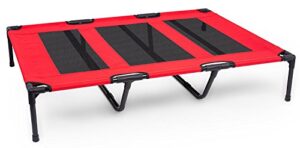 internet’s best dog cot – 48 x 36 – elevated dog bed – cool breathable mesh – indoor or outdoor use – large – red