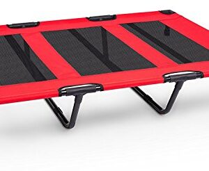 Internet's Best Dog Cot - 48 x 36 - Elevated Dog Bed - Cool Breathable Mesh - Indoor or Outdoor Use - Large - Red