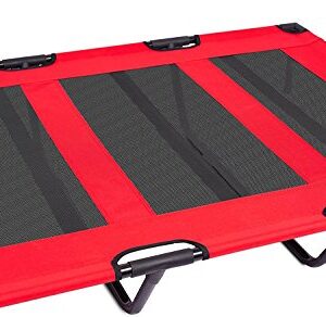 Internet's Best Dog Cot - 48 x 36 - Elevated Dog Bed - Cool Breathable Mesh - Indoor or Outdoor Use - Large - Red