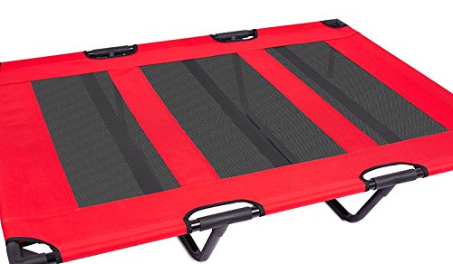 Internet's Best Dog Cot - 48 x 36 - Elevated Dog Bed - Cool Breathable Mesh - Indoor or Outdoor Use - Large - Red