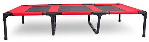 Internet's Best Dog Cot - 48 x 36 - Elevated Dog Bed - Cool Breathable Mesh - Indoor or Outdoor Use - Large - Red