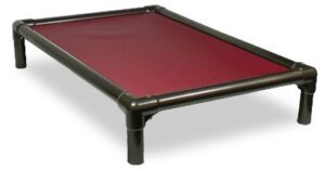 kuranda elevated indoor bed – walnut pvc – x-large – 44″ x 27″ – cordura – burgundy