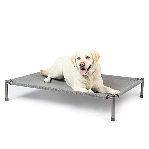 Hyper Pet Raised Rest Deluxe Elevated Dog Bed (Outdoor Dog Bed That is a Washable Dog Bed -Great Raised Dog Bed, Large Dog Bed- X-Large Dog Bed) 40x30x6.99-Holds 125 lbs-Gray