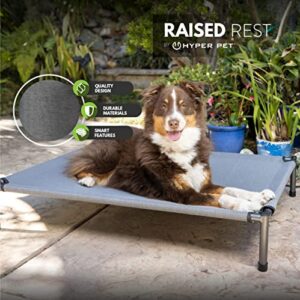 Hyper Pet Raised Rest Deluxe Elevated Dog Bed (Outdoor Dog Bed That is a Washable Dog Bed -Great Raised Dog Bed, Large Dog Bed- X-Large Dog Bed) 40x30x6.99-Holds 125 lbs-Gray