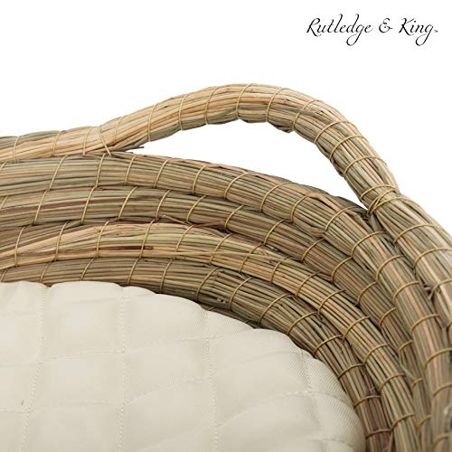 Rutledge & King Rattan Dog Bed - Dog Couch - Dog Cot - Dog Bed - Dog Sofa / Dog Pillow - Cute Dog Bed - Dog Couch Bed - Dog Beds & Furniture (Natural)