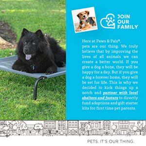 Paws & Pals "Travel Gear Approved" Steel-Framed Portable Elevated Pet Bed Cat/Dog, 43.5" by 29.5", Black