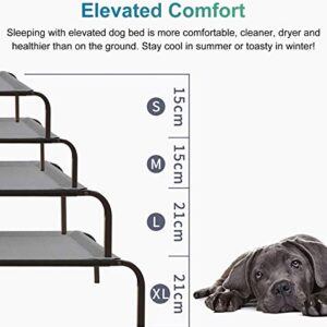 LXLA Original Elevated Dog Cot Bed with Removable Bolsters, Raised Dog Cots for Cats and Small Medium Dogs, Easy Assemble, Black (Size : XL 122×72×21cm)