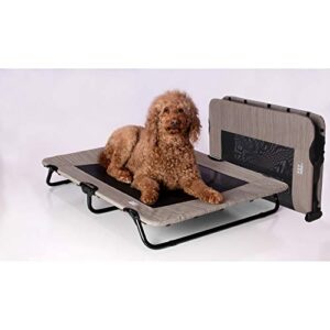 lifestyle pet cot elevated bed, no assembly required, premium tear resistant cooling mesh, indoor & outdoor, lightweight & portable, 3 models, 2 colors