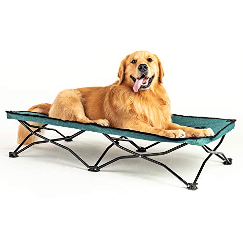 maxpama Folding Outdoor Raised Elevated Cooling Dog Cot Beds for Large Dogs, Camping Portable Pet Beds Durable and Breathable Travel Sleeping Cot with 47 Inches Long, Indoor or Outdoor Use