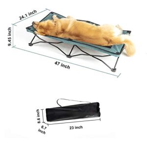 maxpama Folding Outdoor Raised Elevated Cooling Dog Cot Beds for Large Dogs, Camping Portable Pet Beds Durable and Breathable Travel Sleeping Cot with 47 Inches Long, Indoor or Outdoor Use