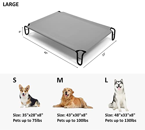 BestVida Elevated Dog Bed (Large, Grey)