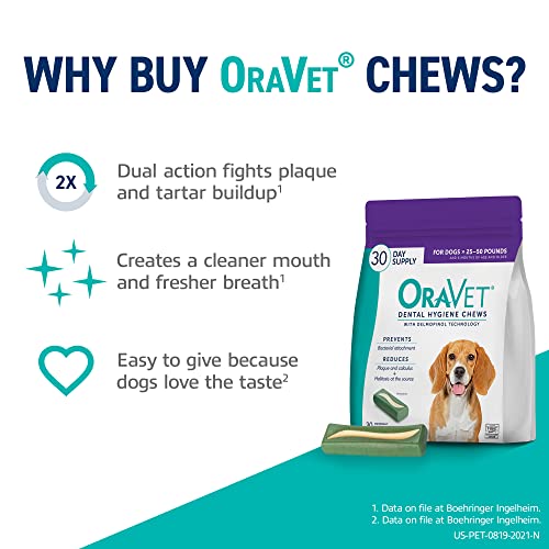 OraVet Dental Hygiene Chews for Medium Dogs 25-50 lbs