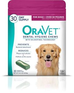 merial oravet dental hygiene chew for large dogs (50 lbs and over), dental treats for dogs, 30 count