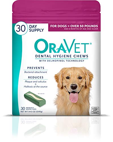 Merial Oravet Dental Hygiene Chew For Large Dogs (50 Lbs And Over), Dental Treats For Dogs, 30 Count