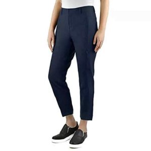 kirkland signature ladies ankle length travel pant (x-small, navy heather)