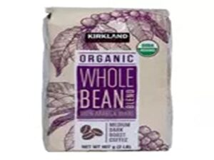 kirkland signature organic whole bean blend 100 % arabica beans net wt (2 lb),, 32 oz