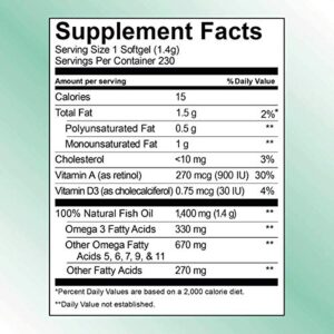 Kirkland Signature Kirkland Signature Wild Alaskan Fish Oil 1400 mg Dietary Supplement (Netcount 230 Soft Gels),, 230Count ()