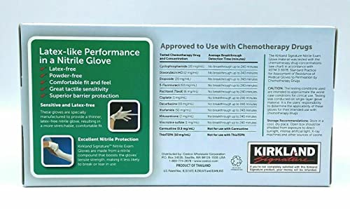 Kirkland Signature Nitrile Gloves, Box of 200, Medium for Health Care, Food Service, Home other uses....