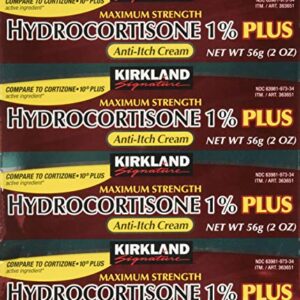 Kirkland Signature Maximum Strength Hydrocortisone Cream 1% with Aloe, 2-ounce (pack of 4)