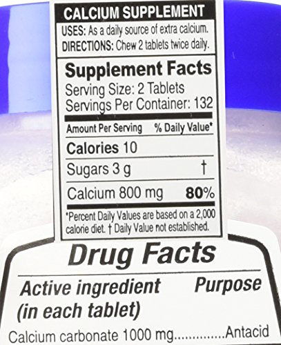 Kirkland Signature Ultra Strength Antacid Calcium Carbonate 1000 MG Assorted Berry Flavors (265 Tablets)