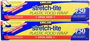 kirkland signature stretch-tite plastic wrap – 11 7/8 x750 feet -2 count (pack of 1)