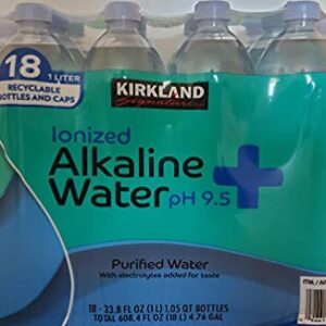 KIRKLAND SIGNATURE Alkaline Water, 33.8 Fl Oz (Pack of 18)