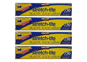 kirkland signature stretch tite plastic food wrap 11 7/8 inch x 750 sq. ft. pack 4