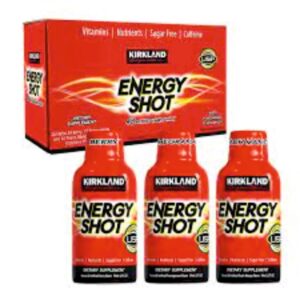 kirkland signature energy shot (48 count), “24 berry, 12 pomegranate, & 12 orange, 2 fl oz each, 48 count (pack of 1)